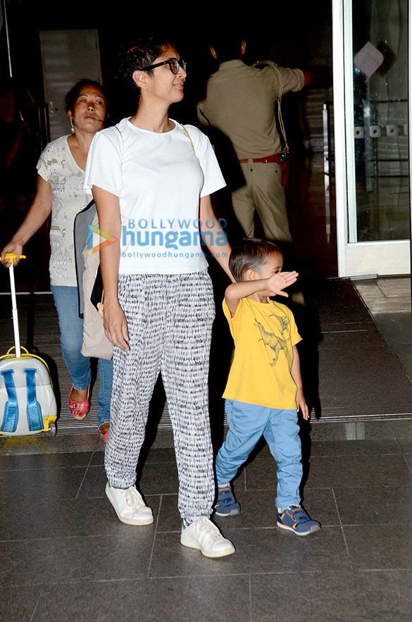 Aamir Khan, Kiran Rao & Azad Rao Khan return from USA | Kiran Rao, Azad ...
