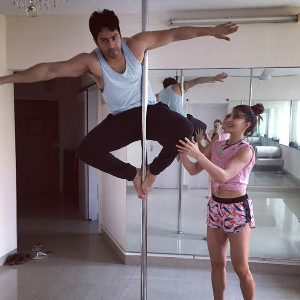 Varun Dhawan learns pole dancing from Jacqueline Fernandez : Bollywood ... Varun Dhawan learns pole dancing from Jacqueline Fernandez : Bollywood ...