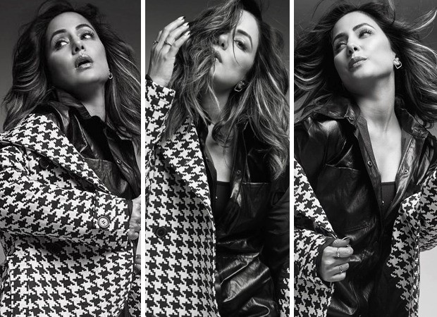 Hina Khan sets winter fashion goals in black leather dress and Rs. 12k ...