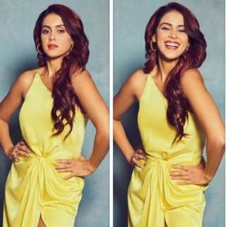 Genelia Deshmukh shines bright in a yellow satin dress : Bollywood News ...