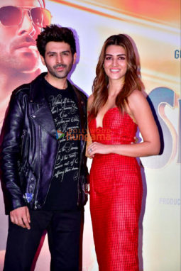Photos: Kartik Aaryan, Kriti Sanon and Bhushan Kumar grace the trailer launch of Shehzada ...