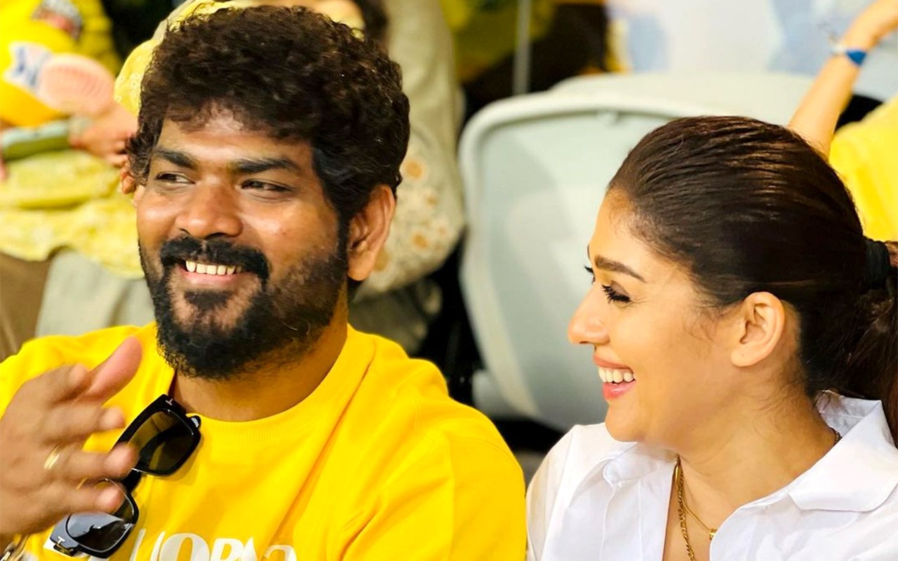 Nayanthara and Vignesh Shivan join CSK fans to cheer for MS Dhoni at ...