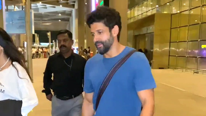 Farhan Akhtar & Shibani Dandekar get clicked at the airport by paps - Bollywood Hungama