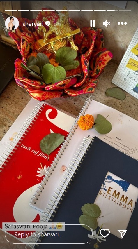 Sharvari marks the auspicious day of Dussehra with Saraswati Puja ...