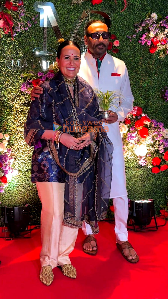 Jackie Shroff and wife Ayesha Shroff snapped at the ring ceremony and ...