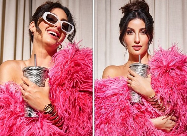 Nora Fatehi mesmerizes in a pink feather jacket, gracing the cover of ...
