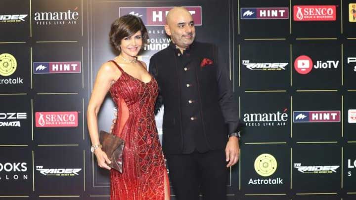 Mandira Bedi looks scintillating in her red shimmery gown as she attends the BH Style Icon ...
