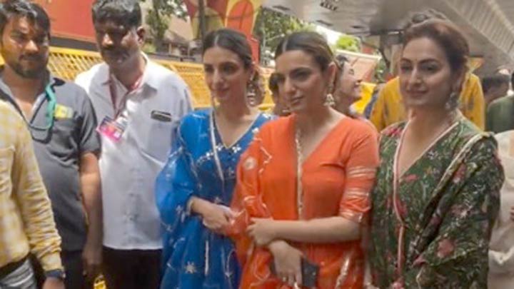 Sister love! Sukriti & Prakriti Kakar get clicked as they visit Lalbaug ...