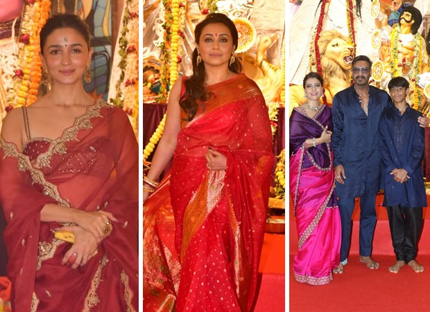 Alia Bhatt, Rani Mukerji, Ajay Devgn, Kajol, Jaya Bachchan, Sharvari seek blessings during Durga ...