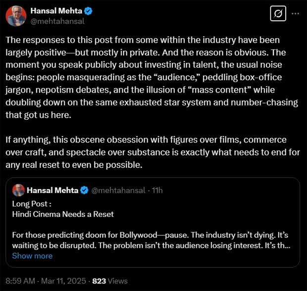 “Hindi Cinema Needs a Reset”: Hansal Mehta urges producers to think ...